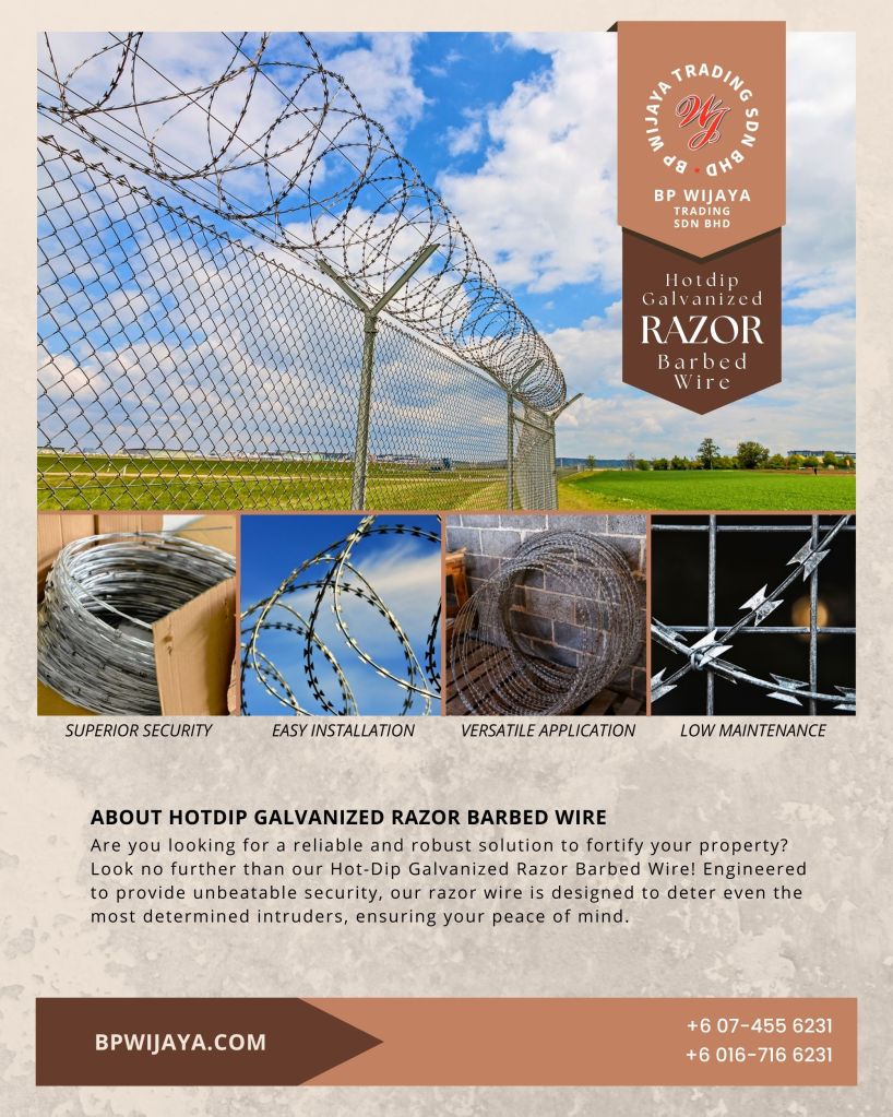 Hotdip Galvanized Razor Barbed Wire BP WIJAYA TRADING SDN BHD BRC Mesh ...