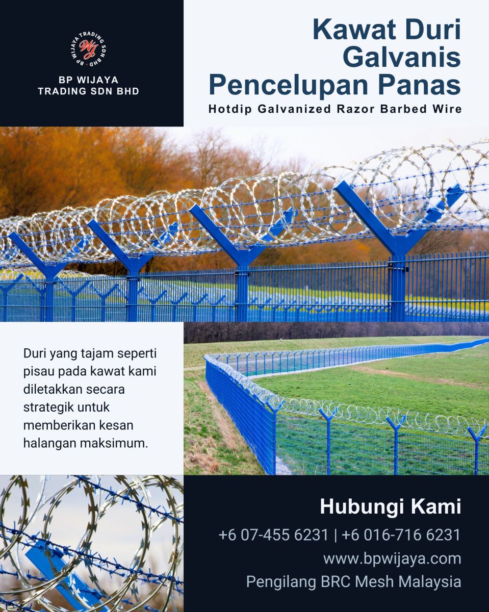 Kawat Duri Galvanis Pencelupan Panas – Hotdip Galvanized Razor Barbed ...